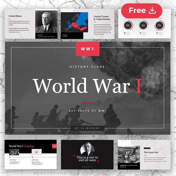WW1 • Template Presentasi Gratis Perang Dunia Pertama untuk Powerpoint ...